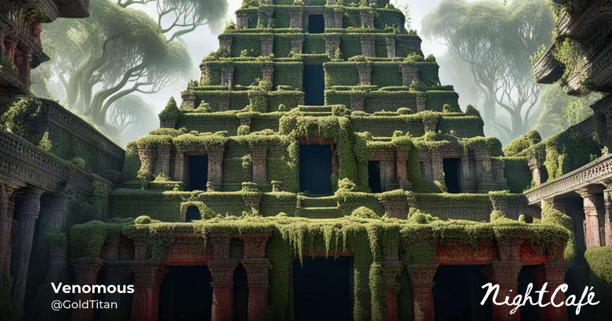 The Ruins - Aztec Temple Ruins Overgrown with Vines