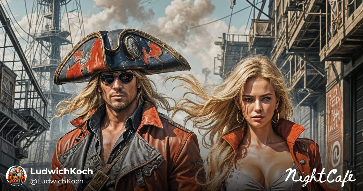 Cyborg Terminator Pirate and Bombshell, as Splash ... - AI Art