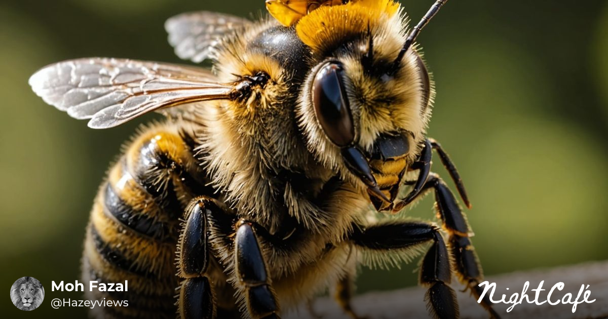 BEE WEARING CROWN - Royal Insect in a Crown