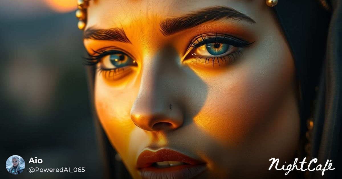 Cyberpunk Arab Woman with Metallic Henna - AI Art