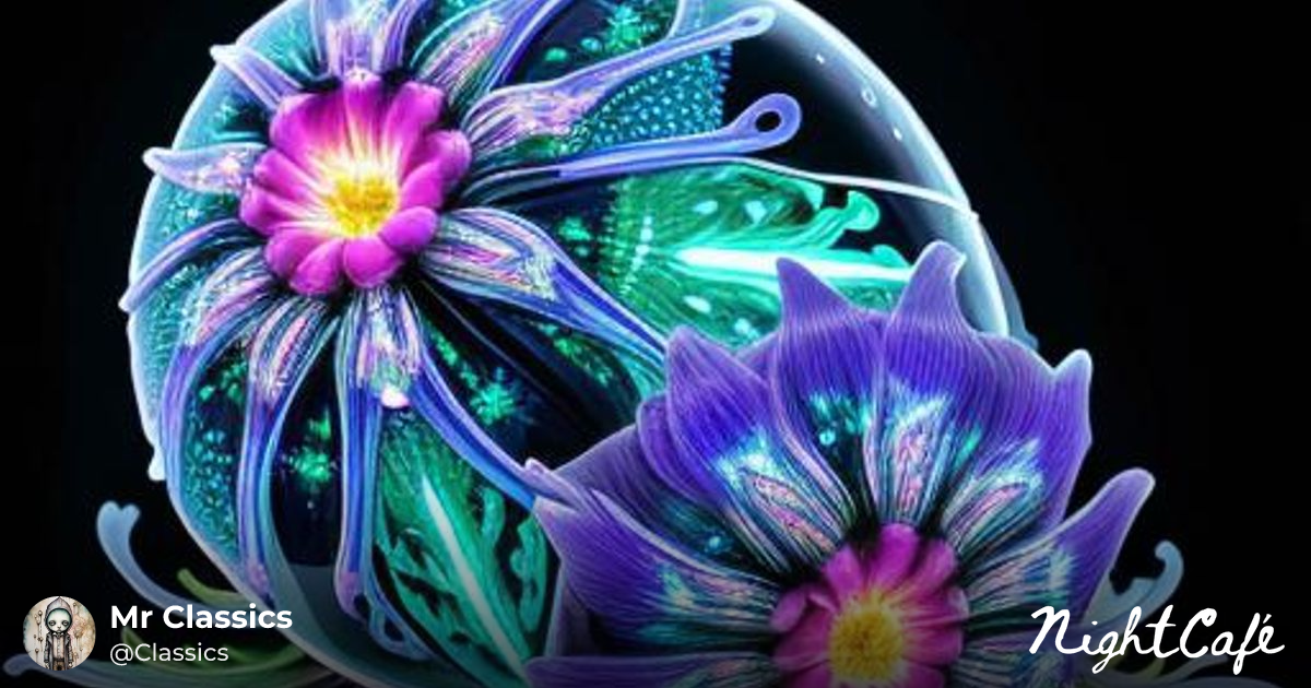 Bioluminescent Fractal Plant Creature in Galactic ... - AI Art