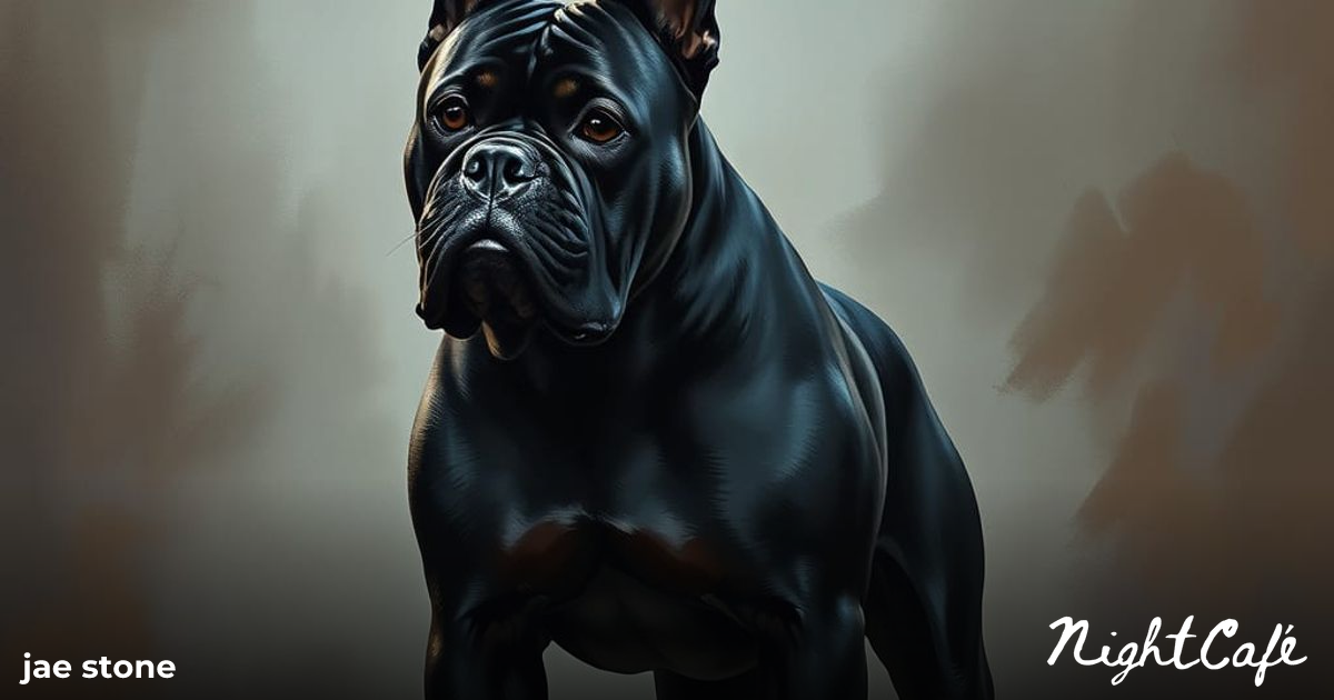 Massif Dog in Dark, Moody Style - AI Art