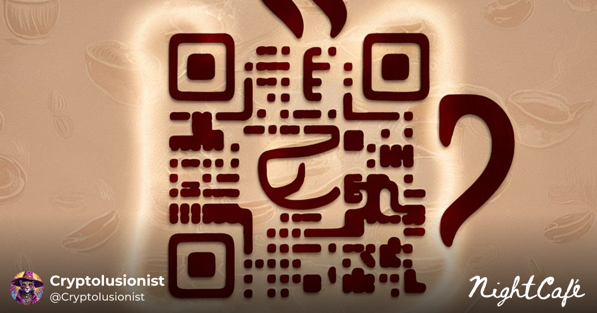 Coffee Cup QR Code with Cheerful Message - AI Art