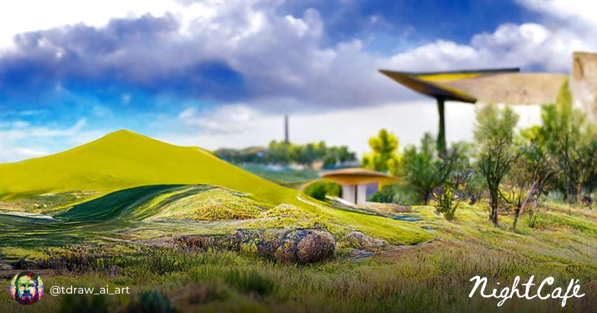 Altermodern Landscape Vista in 3D Render Style - AI Art