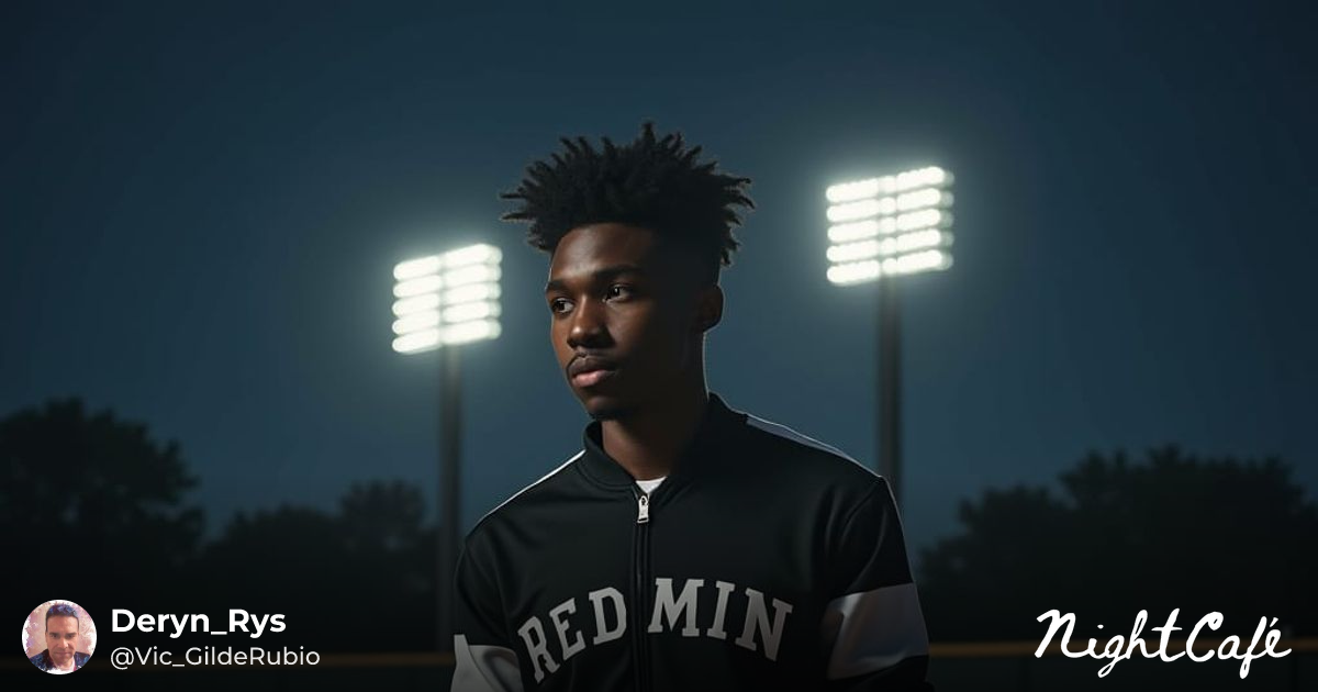 Young African American Man Walks Alone in Deserted... - AI Art