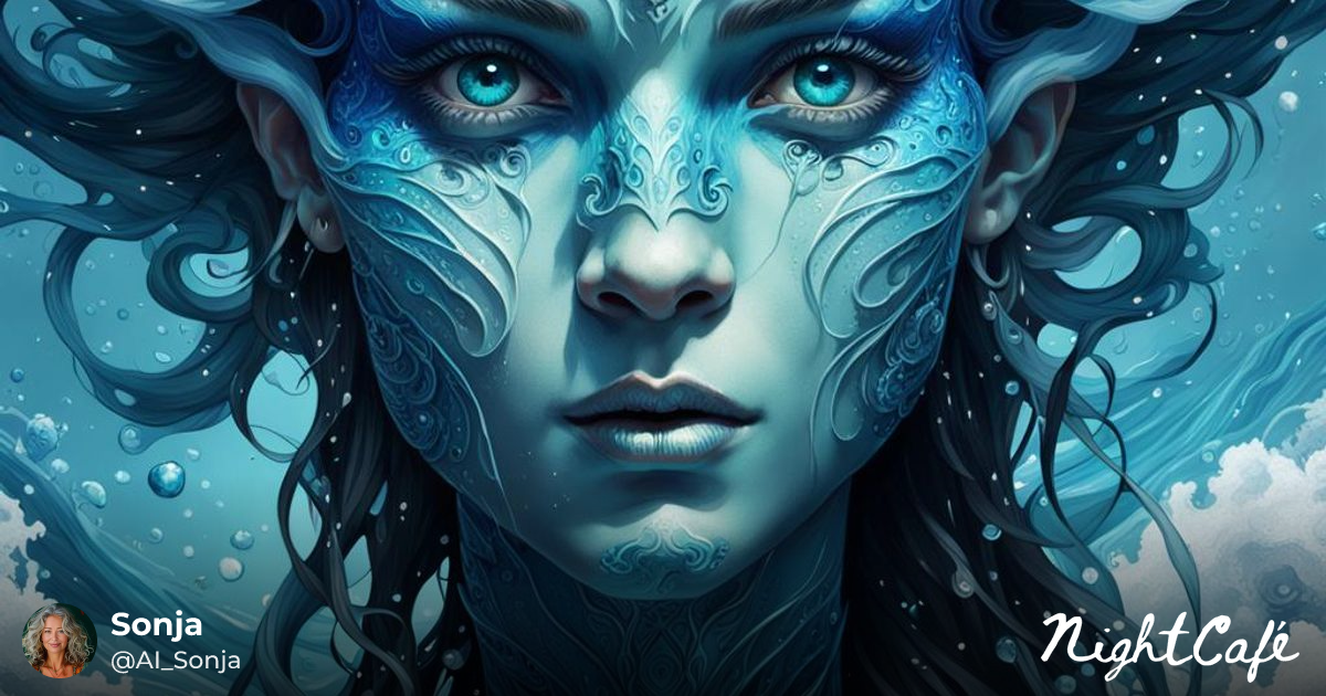 Water - Water Elemental Portrait in Fantasycore Style