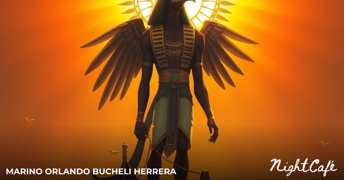 Ra, Sun God, Sails Celestial Barque at Sunrise - AI Art