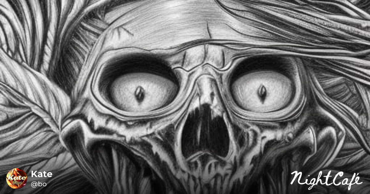 Epic Horror Crayon Drawing in Hyperdetailed 8k - AI Art