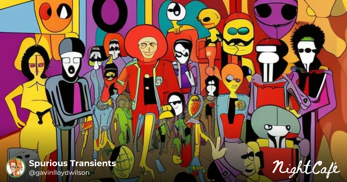 A group of robots, mutants, mechanical men, cyborgs, robo-men, alien ...