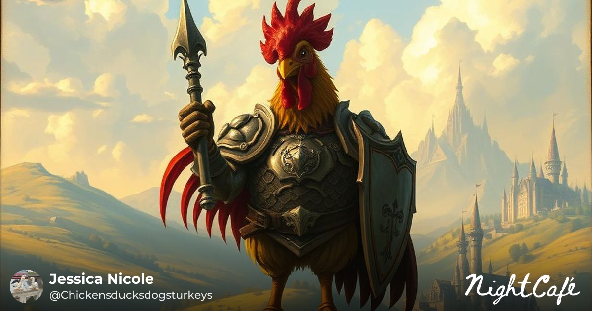 RPG chicken in fantasy kingdom - Armored Chicken King of Fan...