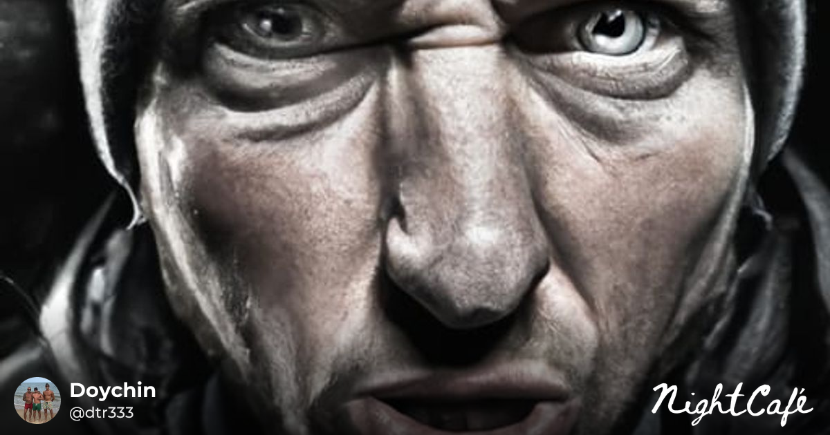 Hooligans - Angry Football Hooligan Portrait in Digital Art