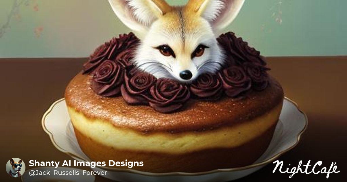 A fancy fennec rose tea cake - A fancy fennec rose tea cake