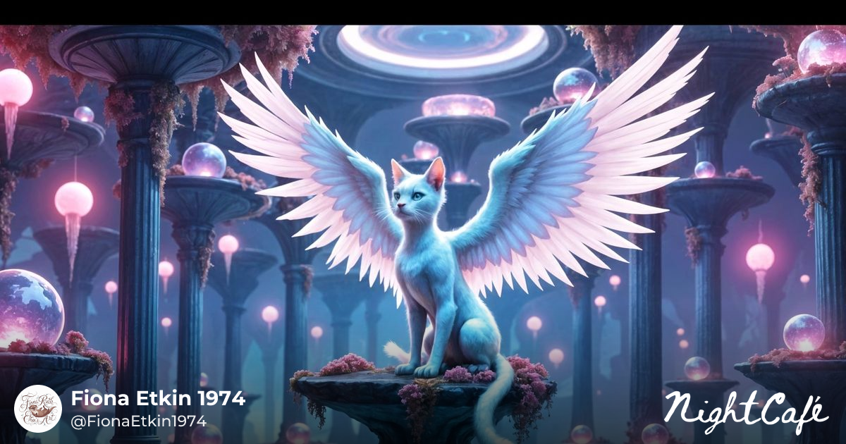 Angel Cat Felistra in a Fantasy Underground Abyss