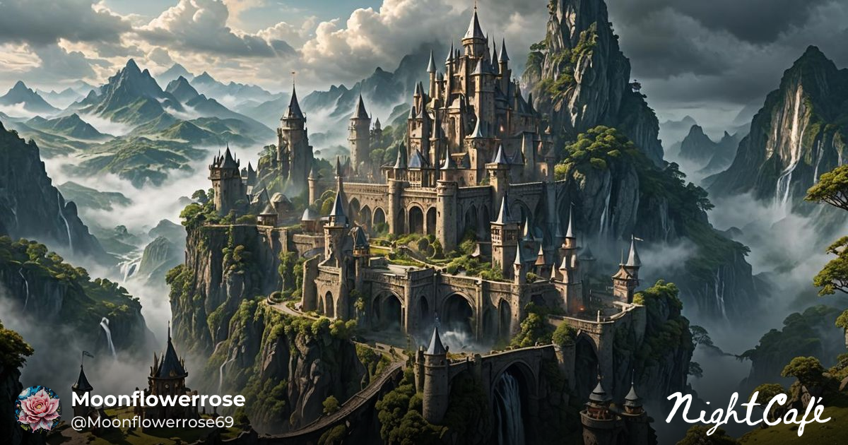 Hyperdetailed Epic Fantasy World in Mist - AI Art