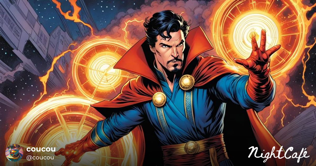 Doctor Strange throwing flashs - Doctor Strange Comic Book A...