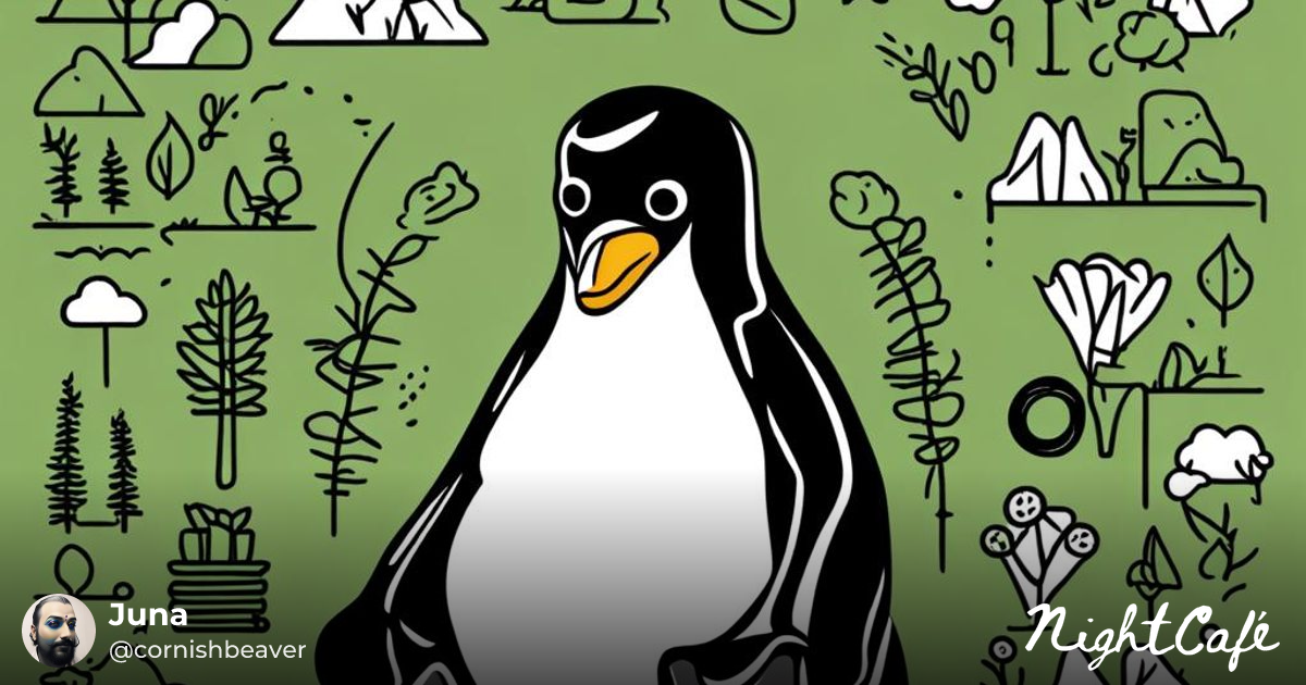 linux - Nature Linux: Harmonious Landscape with Logo
