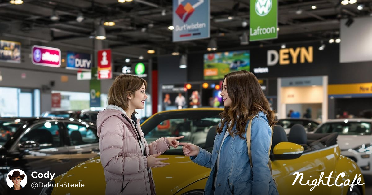 Girls in a Market for a New Car before the National Tax Tariffs Kick-in.