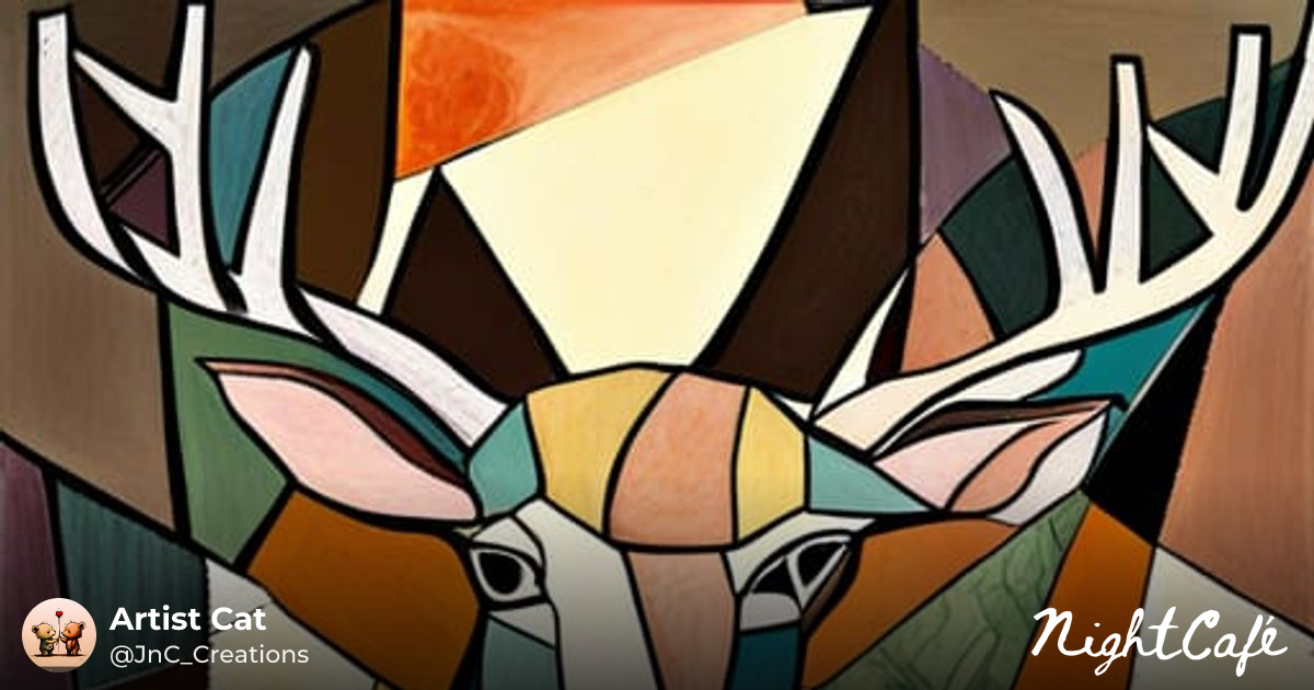Geometric Cubism Deer 3