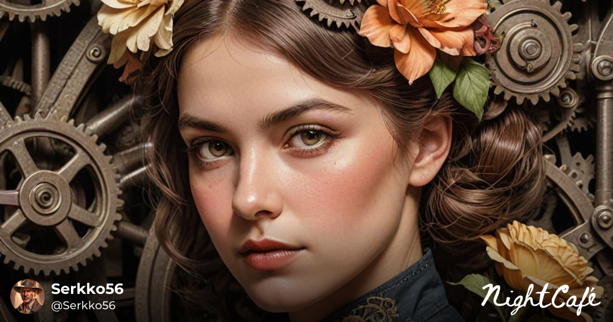 Realistic Dieselpunk Lithography Portrait of a Wom... - AI Art