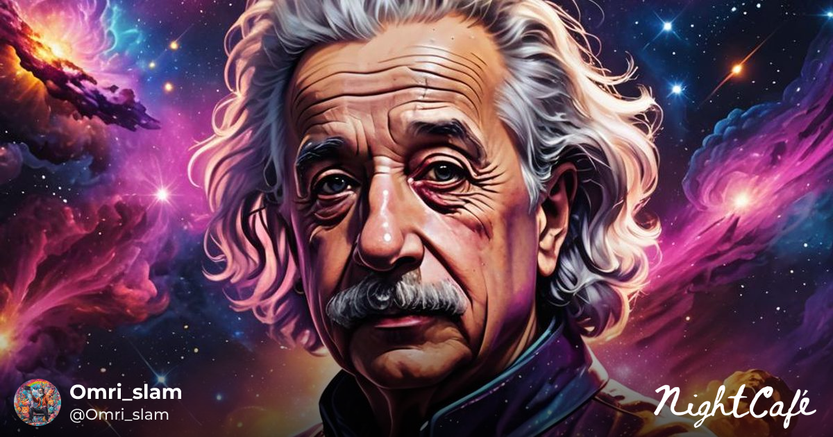 EMC² = why? - Einstein in Space Age Digital Concept Art