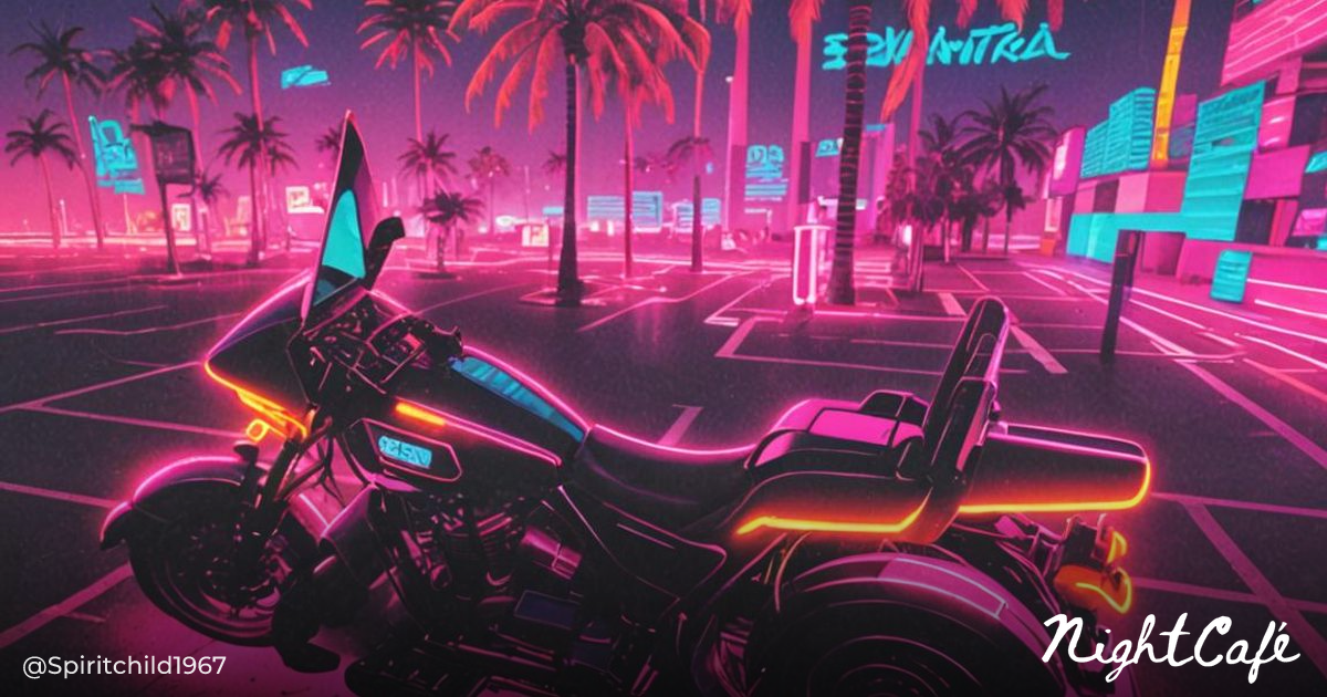 Nightlife Bike - Synthwave Neon Retro Colors