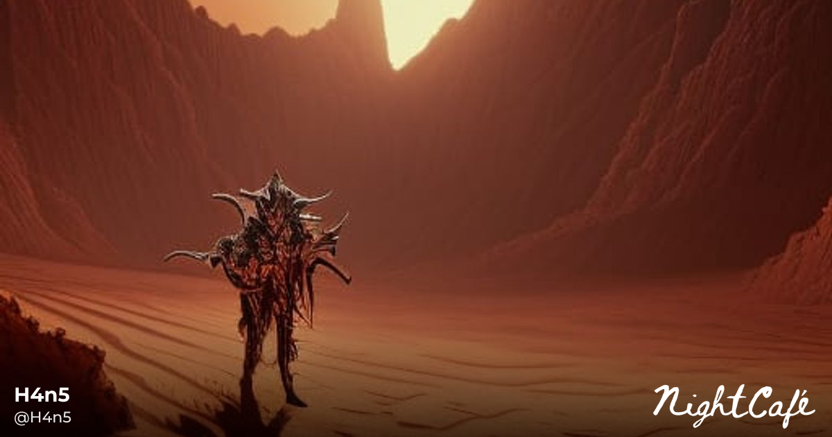 devil in the dunes - Desert Devil with Sword Under Black Sun