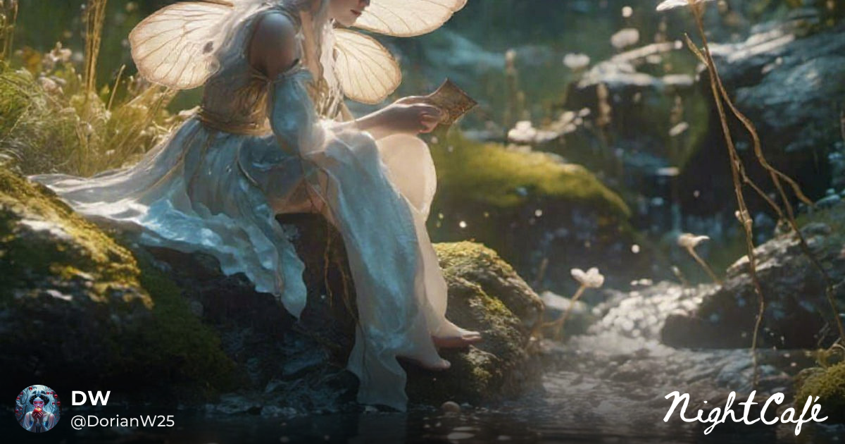 Fairy Relaxing by Stream in Cinematic 3D Style - AI Art
