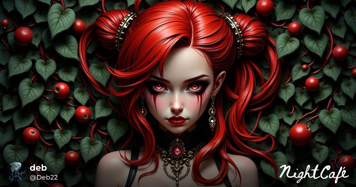 Poison Ivy Envelops Woman in Klimt-Giger-Beksiński... - AI Art