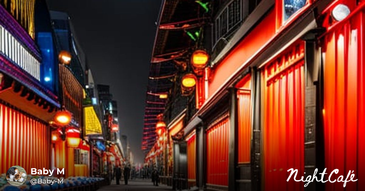 Chinatown at Night #5 - Neon Chinatown in Snowstorm