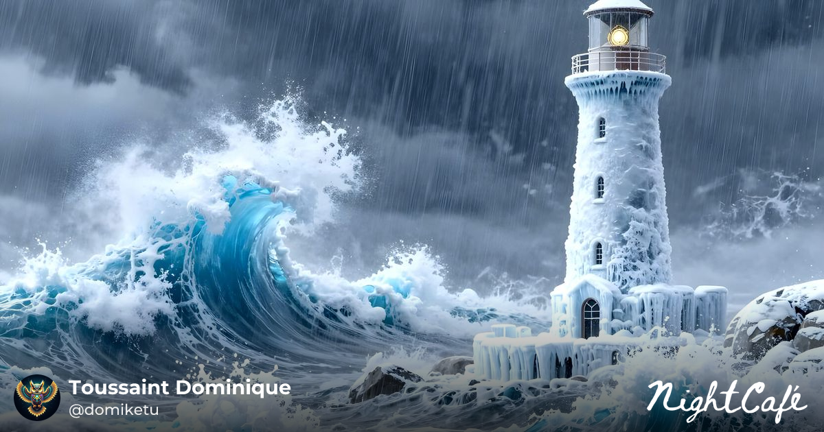 Battling Lighthouse - Frozen Lighthouse Battling Winter Sea ...