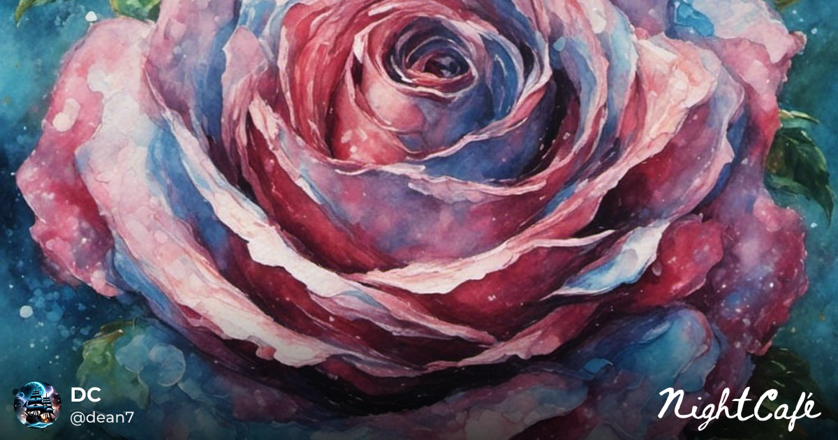 Contrast Rose - Cerulean Rose in Stardust Painting Style