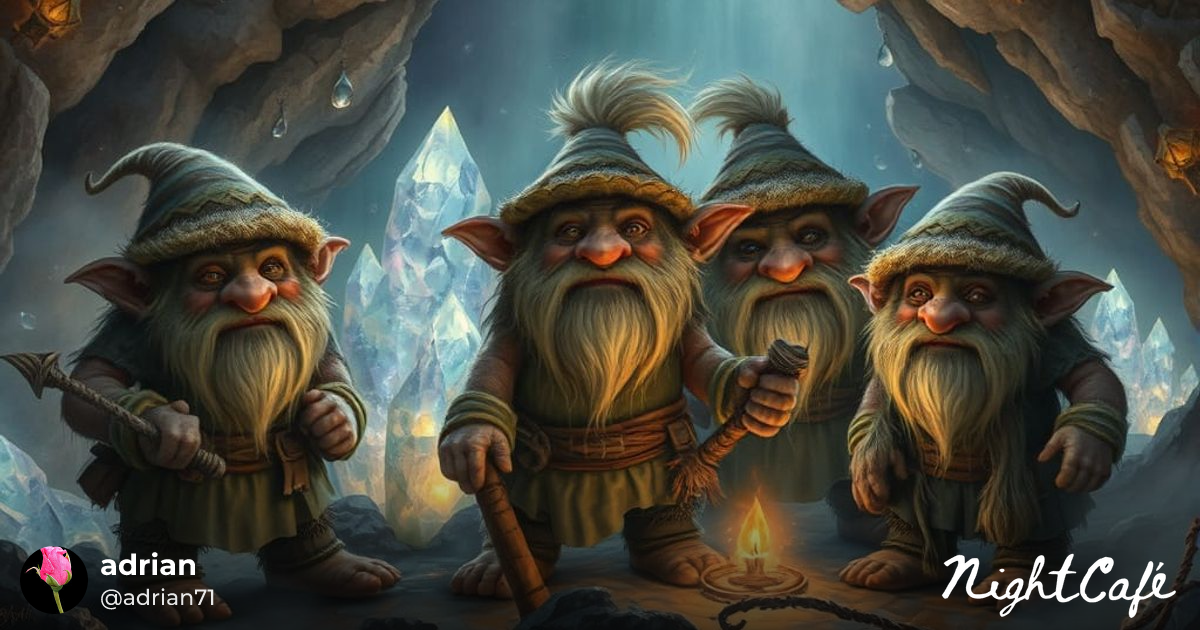 the trolls cave - Mystical Trolls Guarding a Crystal Cave