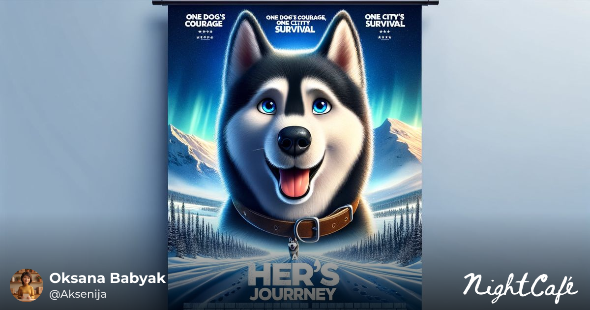Heroic Sled Dog Animated Movie Poster - AI Art