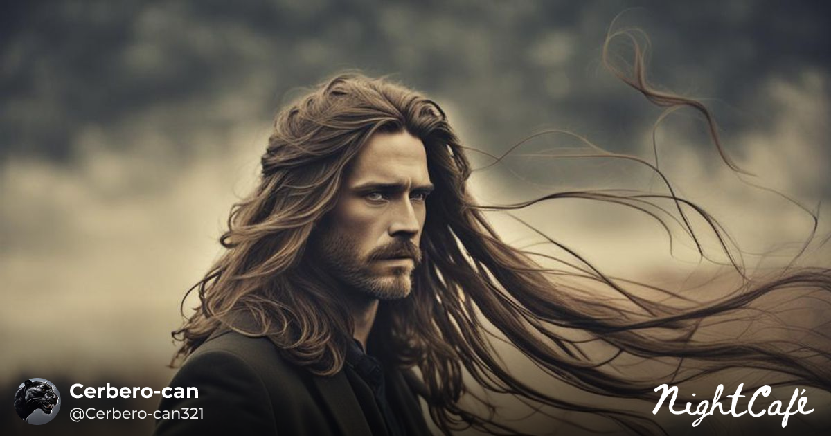 Windblown Man Portrait in Dreamy Fine Art Style - AI Art