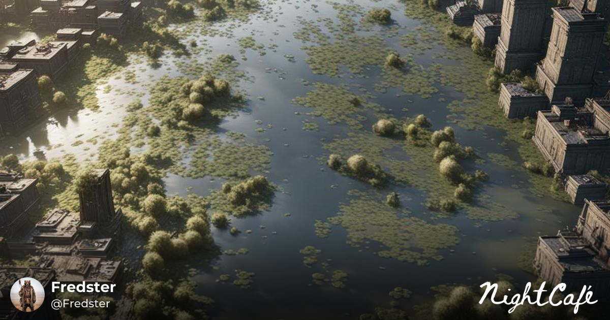 Apocalyptic Swamp Overtakes New York City - AI Art