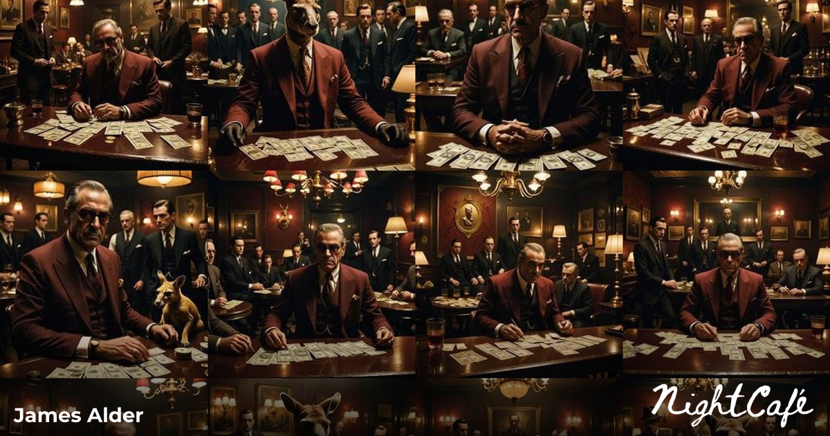 Kangaroo Mob Boss in 1920s Speakeasy - AI Art