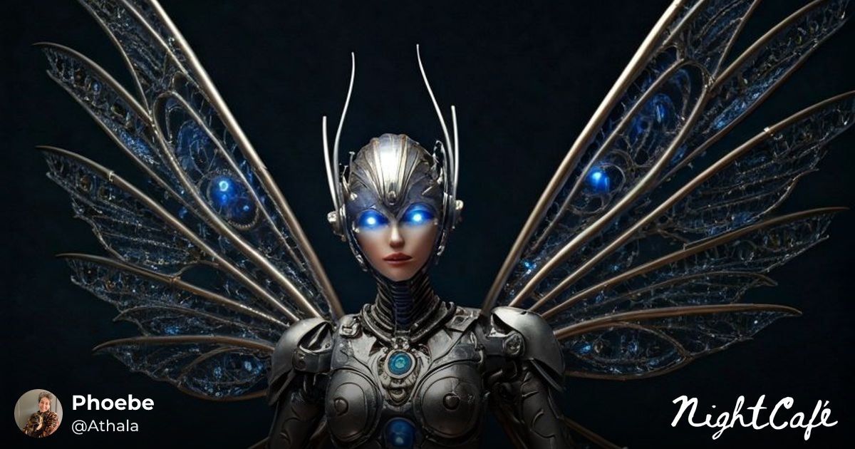 Android Faerie. - Robotic Fairy with Filigree Wings