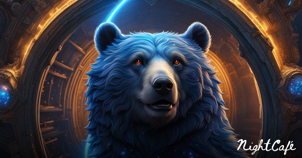 Surprised Blue Space Bear - Surprised Space Bear in Detailed...