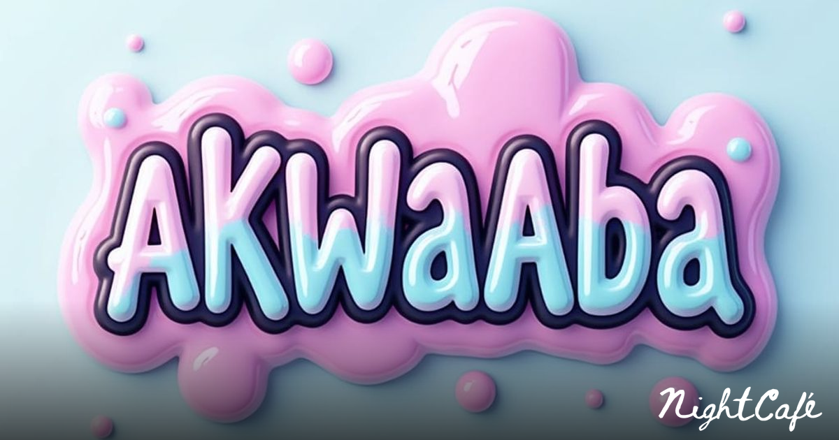 Akwaaba in Cartoon Bubble Style with Glossy Textur... - AI Art