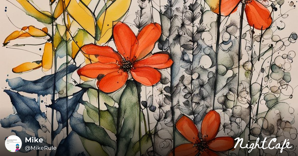 Botanical Ink Drawing of St Luke's Church - AI Art