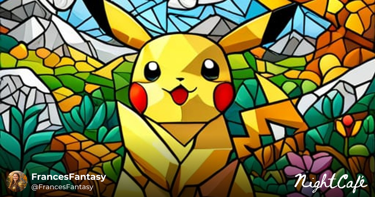 Pikachu in a Field - Geometric Shapes 3
