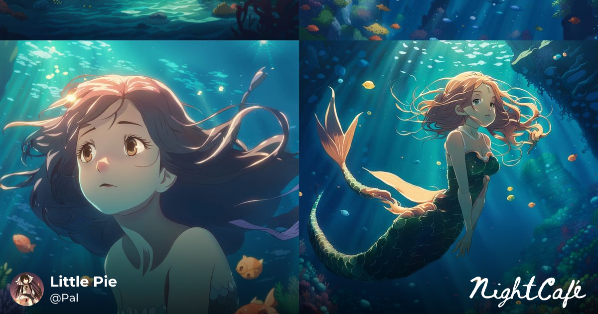 Mermaid underwater adventure - Anime Mermaid in Ghibli Style...