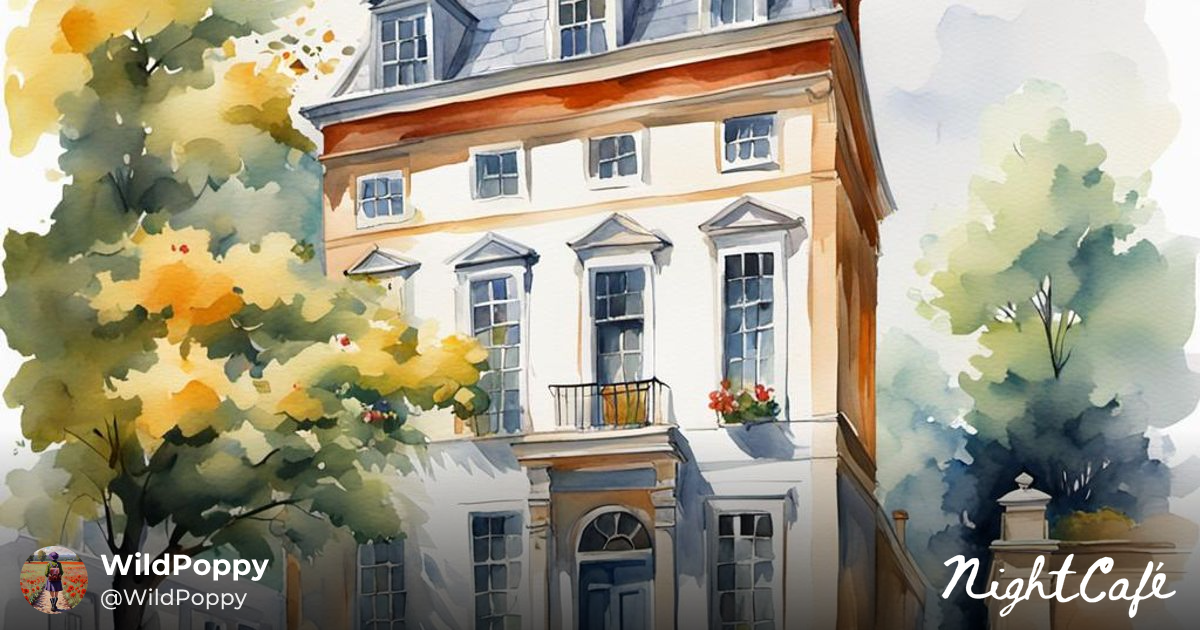 WATERCOLOR TOWNHOUSE - Georgian Townhouse Watercolor Clipart...