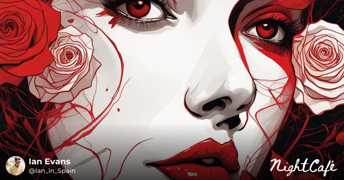 Colour splash red roses - Red Roses Color Splash in Psychede...