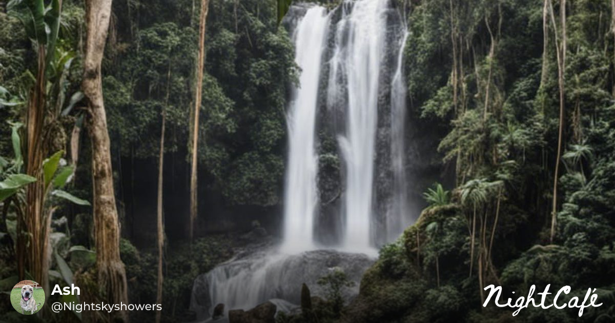 Amazon Waterfall in Winter Wonderland - AI Art