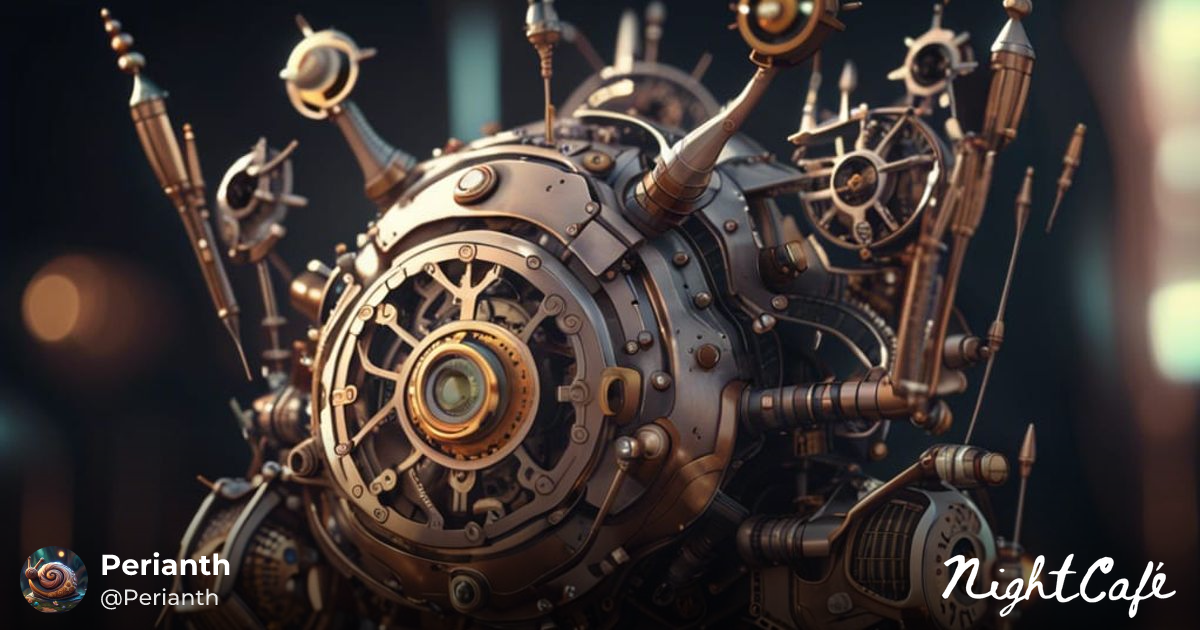 Steampunk Clockwork Monster with Spear Edges - AI Art