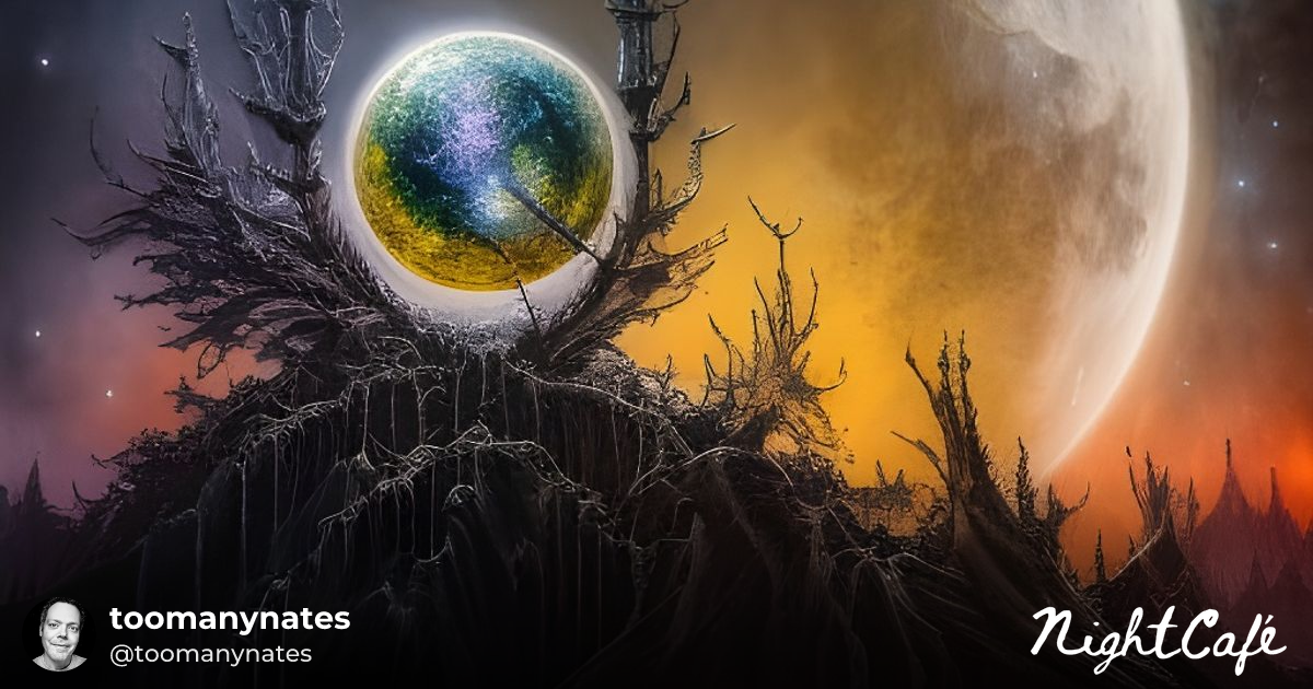 Seed Planet - Celestial Bonsai Village in Detailed Gouache S...