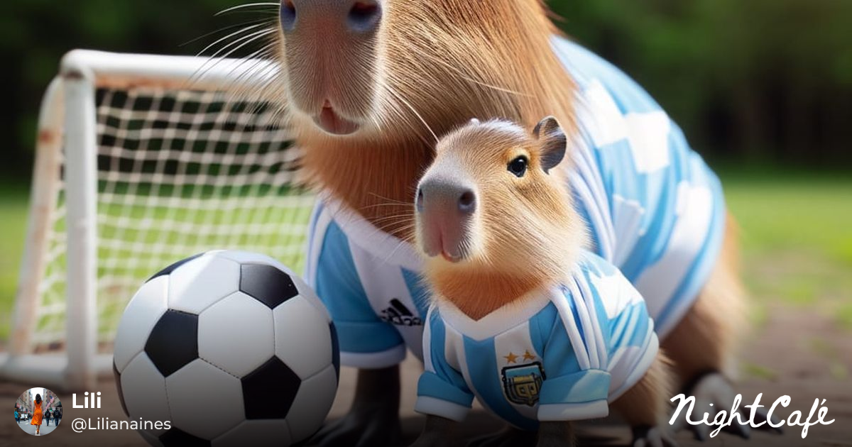 Capybaras Play Football as Argentinian Players - AI Art