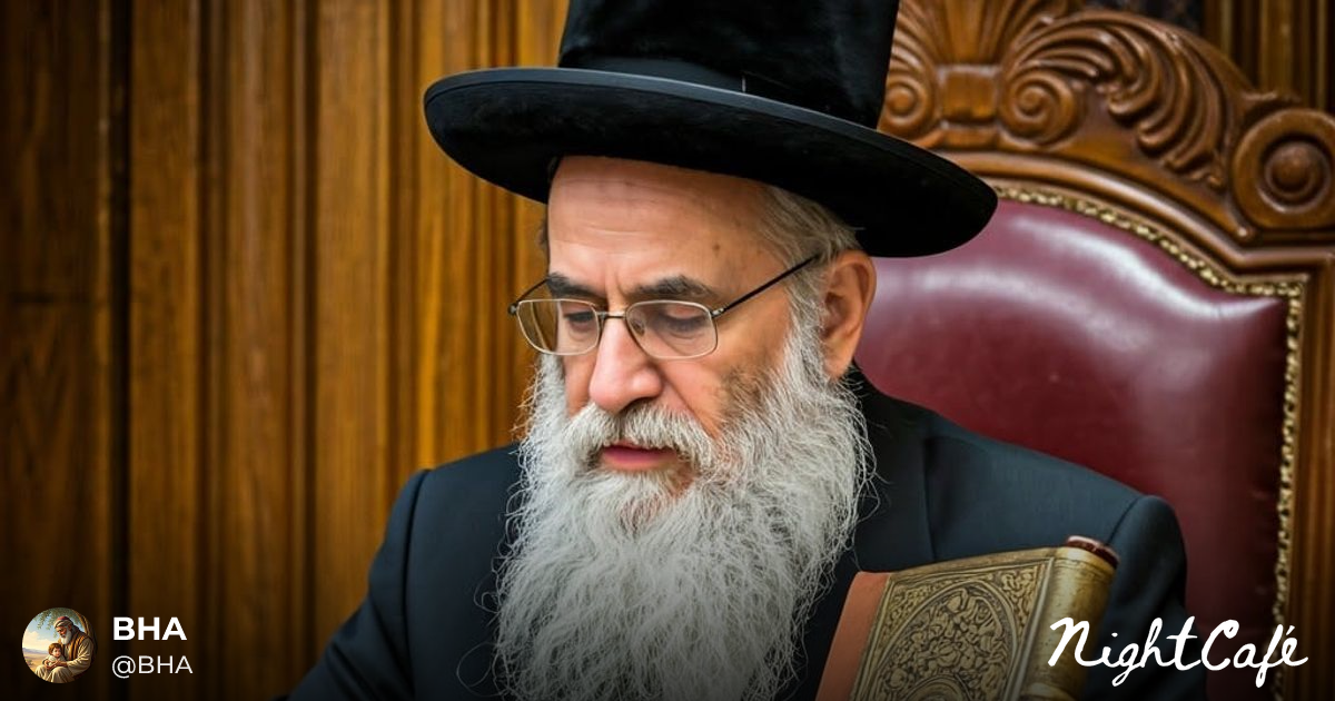 The Rebbe Opens Holy Baal Shem Tov Siddur in Tradi... - AI Art