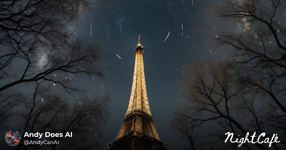 Star Trails Over Paris: Time-Lapse Photography - AI Art